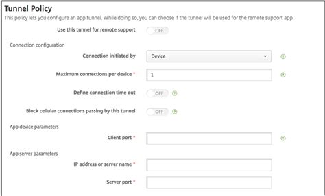 Tunnel Device Policy Citrix Endpoint Management™