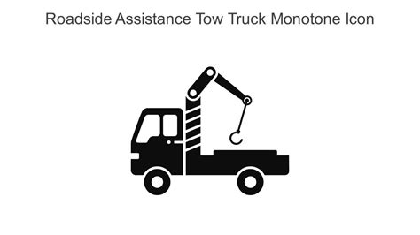 Roadside Assistance Tow Truck Monotone Icon In Powerpoint Pptx Png And Editable Eps Format Ppt