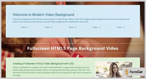4 Best Jquery Video Background Plugins Free And Paid Formget