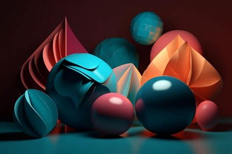 premium photo 3d abstract minimal geometric forms