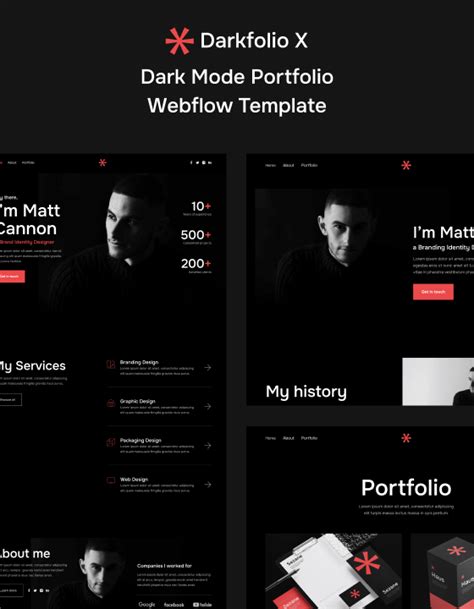 Darkfolio X Portfolio Html5 Responsive Website Template