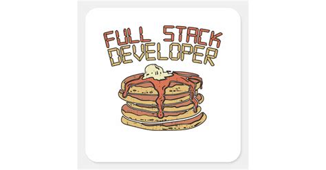 Full Stack Developer Software Programmer Pun T Square Sticker Zazzle