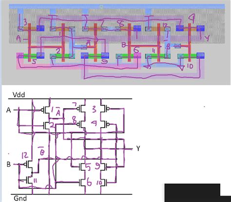 Vlsi What Is Wrong With This XOR Gate Layout Electrical Engineering Stack Exchange