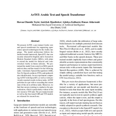 Artst Arabic Text And Speech Transformer Acl Anthology