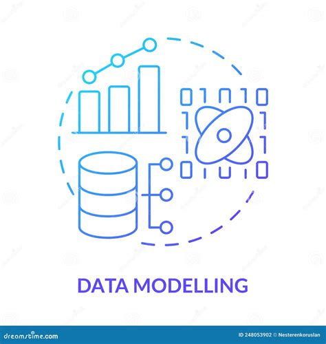 Data Modelling Blue Gradient Concept Icon Stock Vector Illustration Of Tech Analysis 248053902