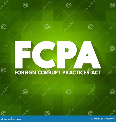 Fcpa Foreign Corrupt Practices Act Acronym Business Concept Background Stock Image