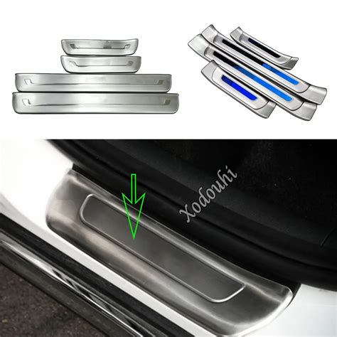 기아 스포티지 Kx5 2019 2020 2021 2022 자동차 스티커 스타일링 커버 페달 도어 씰 스커프 플레이트 콘센트 문턱 프레임 부품 4 개크로뮴 스타일링