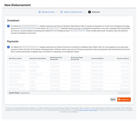 Create Disbursements Procore