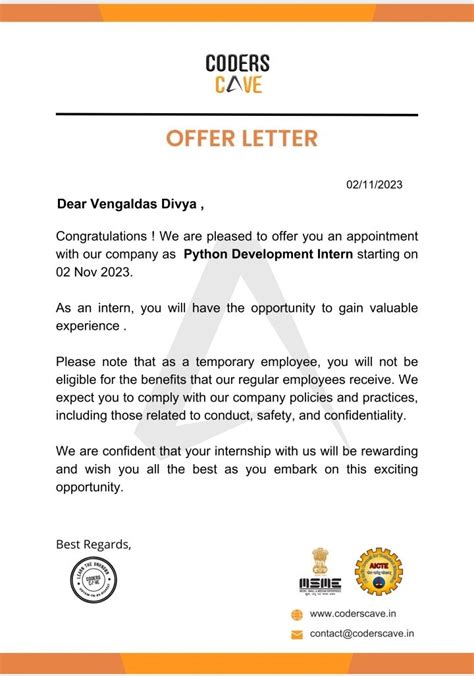 Vengaldas Divya On Linkedin Coderscave Pythondevelopmentintern