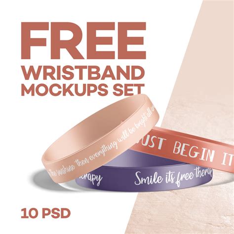 Free Silicone Wristband Mockups Set Free Psd Mockup Download For