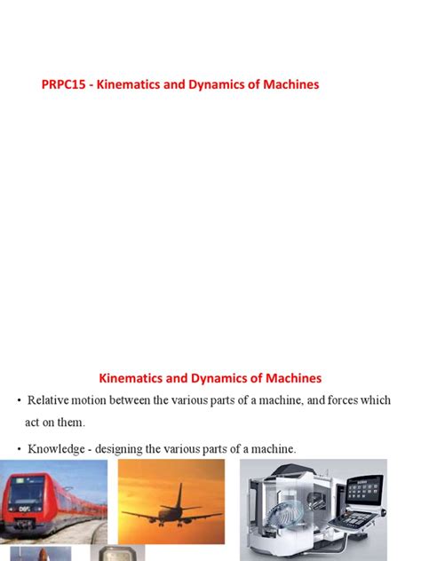 Kinematics And Dynamics Of Machines Pdf Kinematics Machines