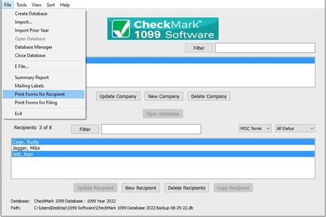 How To Print 1099 Forms With CheckMark 1099 Software CheckMark Knowledge Base