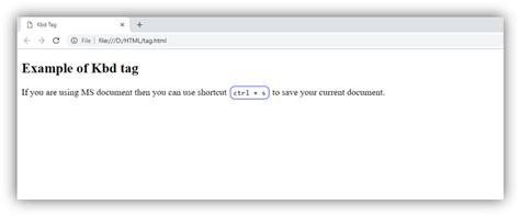 html kbd tag tpoint tech