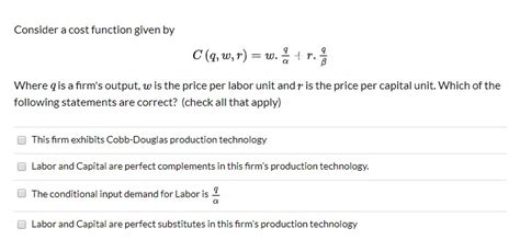 solved consider a cost function given by c 4 w r w å