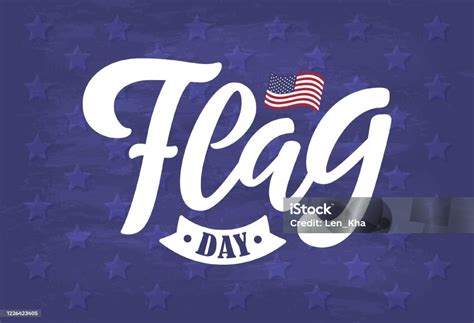 텍스트 플래그 일 축하 벡터 레터링 손으로 그린 서예 리본 질감 배경에 미국 국기의 그림 미국 국경일 타이포그래피 포스터 아이콘