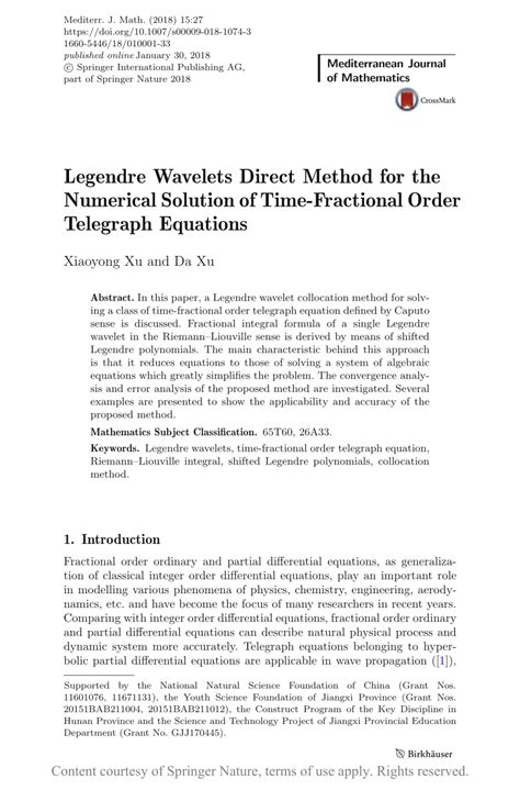 Legendre Wavelets Direct Method For The Numerical Solution Of Time Fractional Order Telegraph