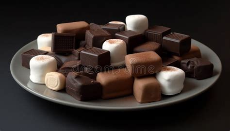 Stack Of Indulgent Gourmet Sweets A Tempting Addiction In Rows