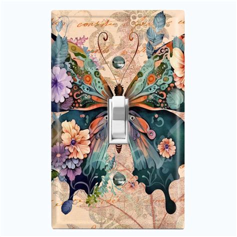 Worldacc Copper Rust Patina Teal Print 1 Gang Toggle Light Switch