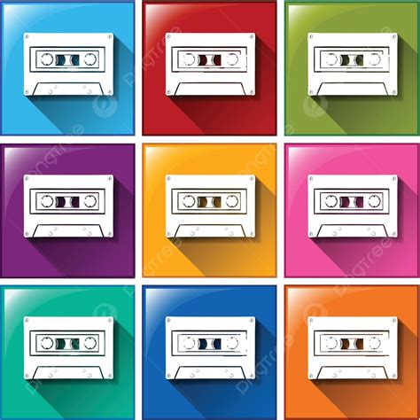 A Cassette Radio Icon Drawing Buttons Isolated Vector Drawing Buttons
