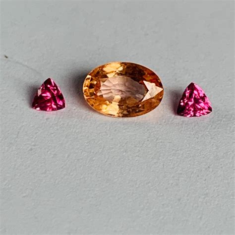6x4 Oval Orange Sapphirered Spinel Combo Natural Andys Gem Garage