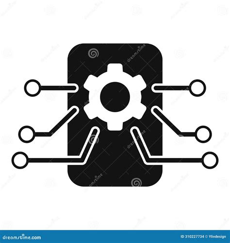 cog overview icon simple vector memory dual machine stock vector