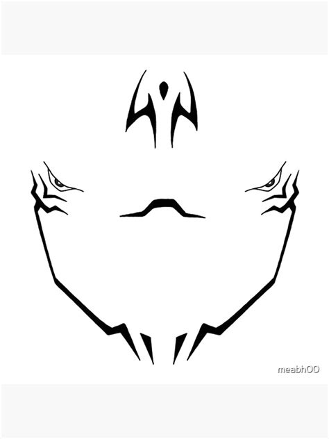 Jujutsu Kaisen Sukuna Tattoo Face With Eyes Art Print For Sale By