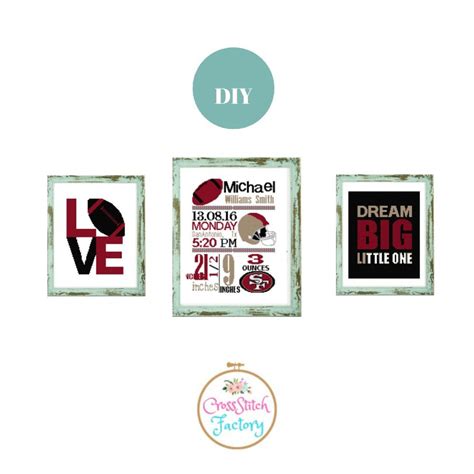 San Francisco 49ers Birth Announcement Pattern Diy Cross Stitch