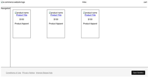 E Commerce React Codesandbox