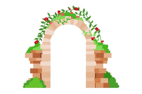 Stone Garden Arch With Creeping Object Illustrations ~ Creative Market