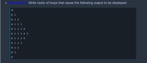 solved exercise 3 write nests of loops that cause the