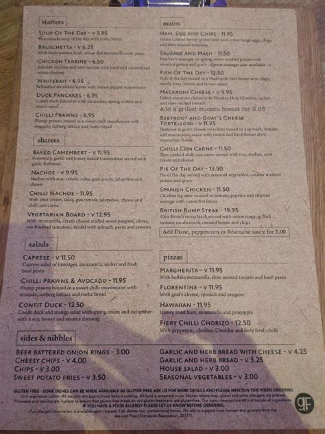 Menu At The Crown Pub And Bar Devizes