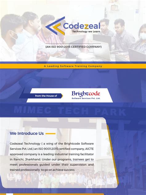 Codezeal Leading Software Training In Ranchi Pdf