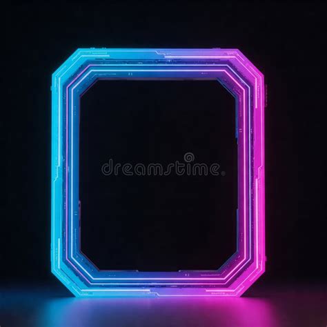 Sci Fi Cyber Frame Design Stock Illustration Illustration Of Tech