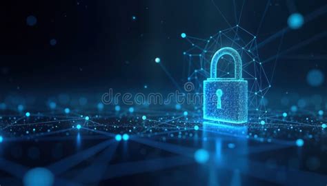 Futuristic Illustration Of Internet Security Abstract Digital Lock Symbol In Cyberspace