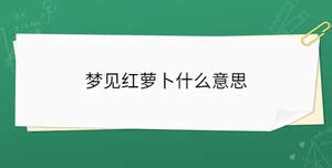 梦见红萝卜什么意思 起名问答 美名宝起名网