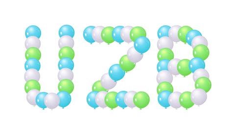 Premium Vector Vector Illustration 3d Ballons Text Uzb