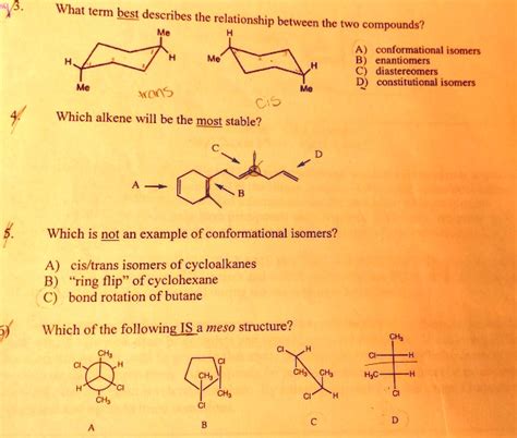 What Term Best Describes The Relationship Between The Two Compounds Conformational Isomers