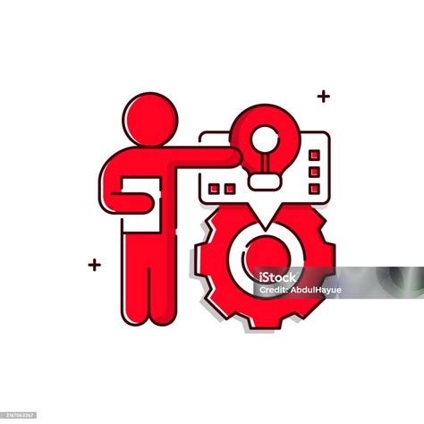 작업 중심 작업 계획 벡터 일러스트 레이 션 아이콘 디자인 편집 가능한 스트로크 개념에 대한 스톡 벡터 아트 및 기타 이미지 개념 개념과 주제 금융 Istock