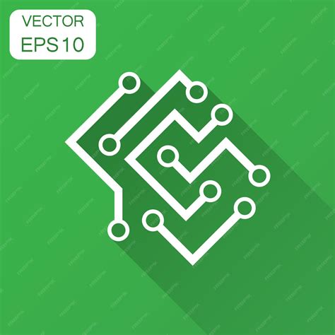 Premium Vector Circuit Board Icon In Flat Style Technology Microchip