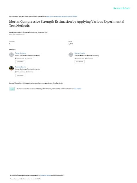 Mortar Compressive Strength Pdf Strength Of Materials Mortar
