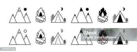 캠핑 아이콘 세트입니다 캠프 텐트 자연 숲 캠프파이어 하이킹 등 벡터 솔리드 아이콘 모음입니다 새로운 벡터 컬렉션 0명에 대한 스톡 벡터 아트 및 기타 이미지 Istock