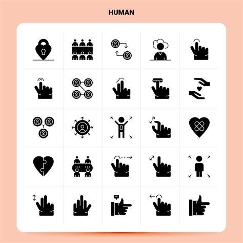 Solid 25 Human Icon Set Vector Glyph Style Design Black Icons Set Web