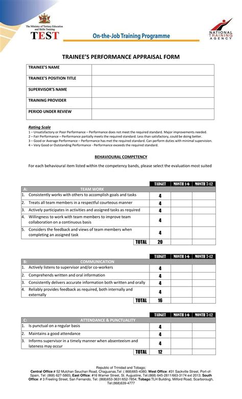 Free 14 Trainee Evaluation Forms In Ms Word Pdf