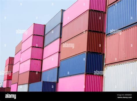 Stacks Of Shipping Containers Importexport Ships In Seaports