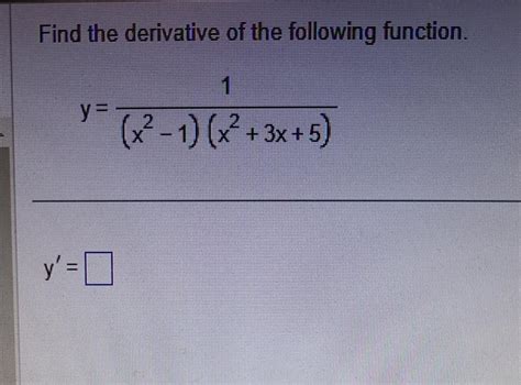 Quotient Rule Derivative Quotient Rule