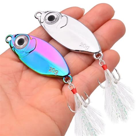 Metal Jig Fishing Lure Slow Pitch Jigs Leaf 5g 7g 10g 15g 20g Shore
