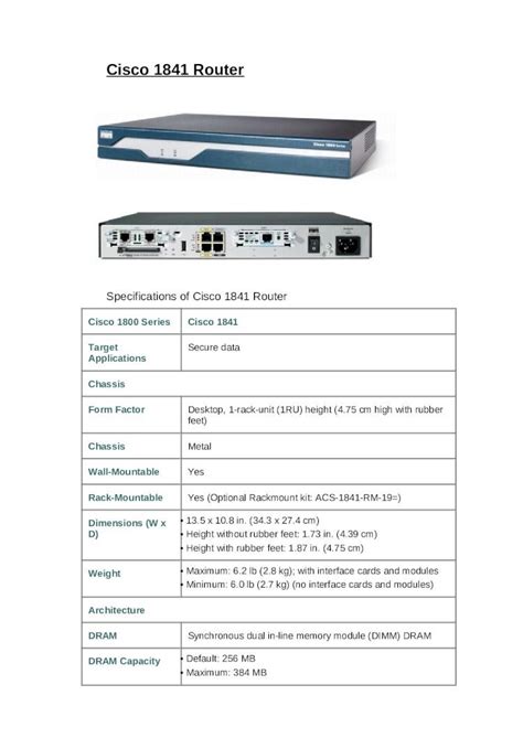 Docx Spesifikasi Cisco 1841 Router Dokumentips