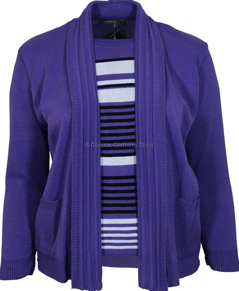 Violet Combination Twin Set Look Jumper