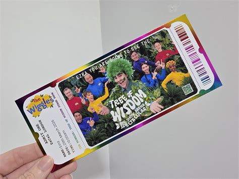 Personalised Foil The Wiggles Ticket T Surprise Reveal Voucher