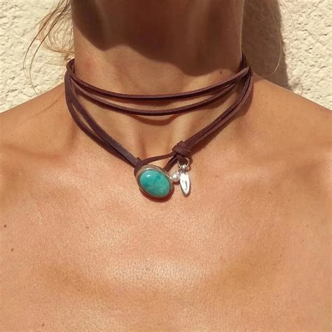 Vintage Bohemian Turquoise Pendant Necklace Grace Jewels